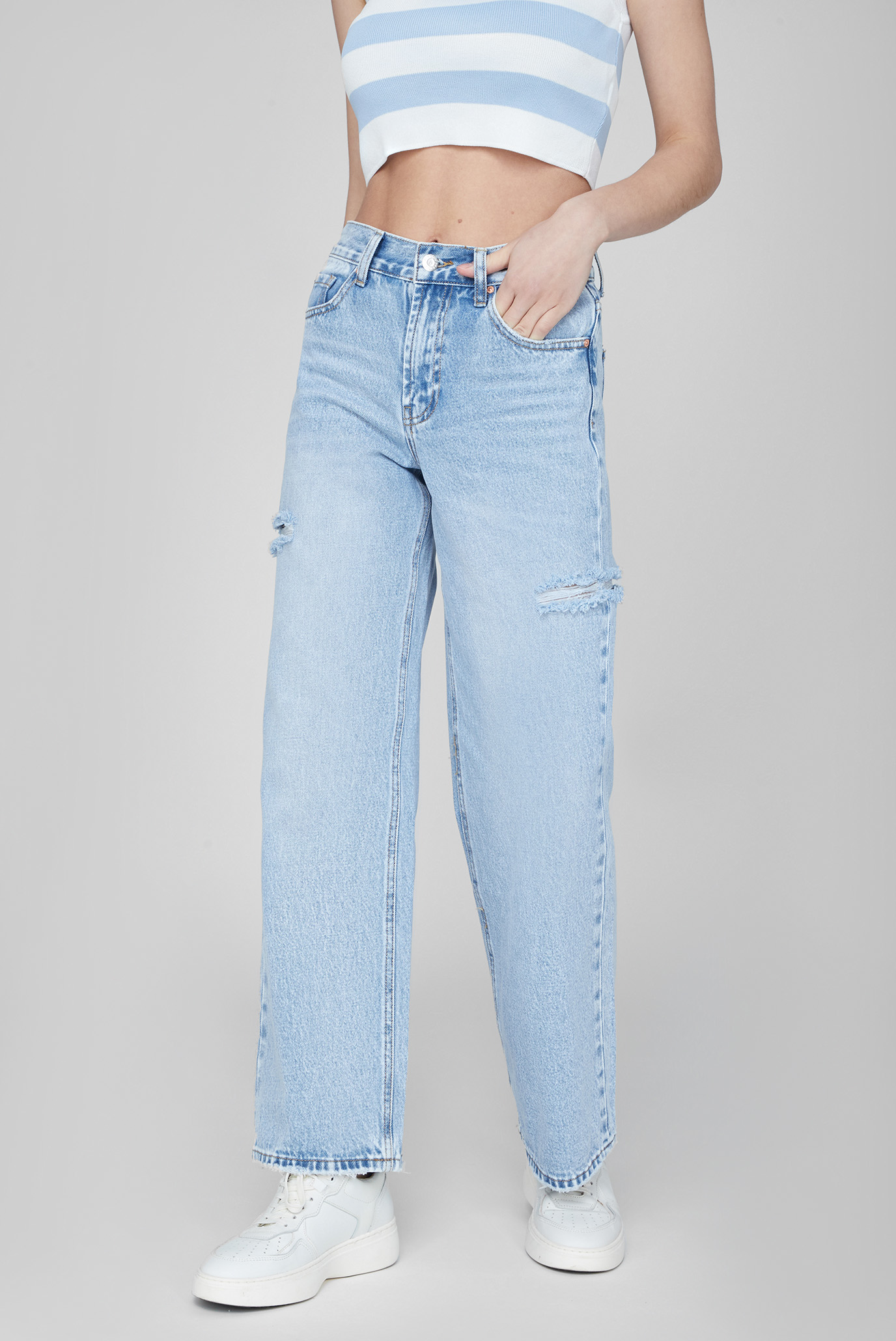 Женские голубые джинсы Miss Bonbon H2701 — MD-Fashion