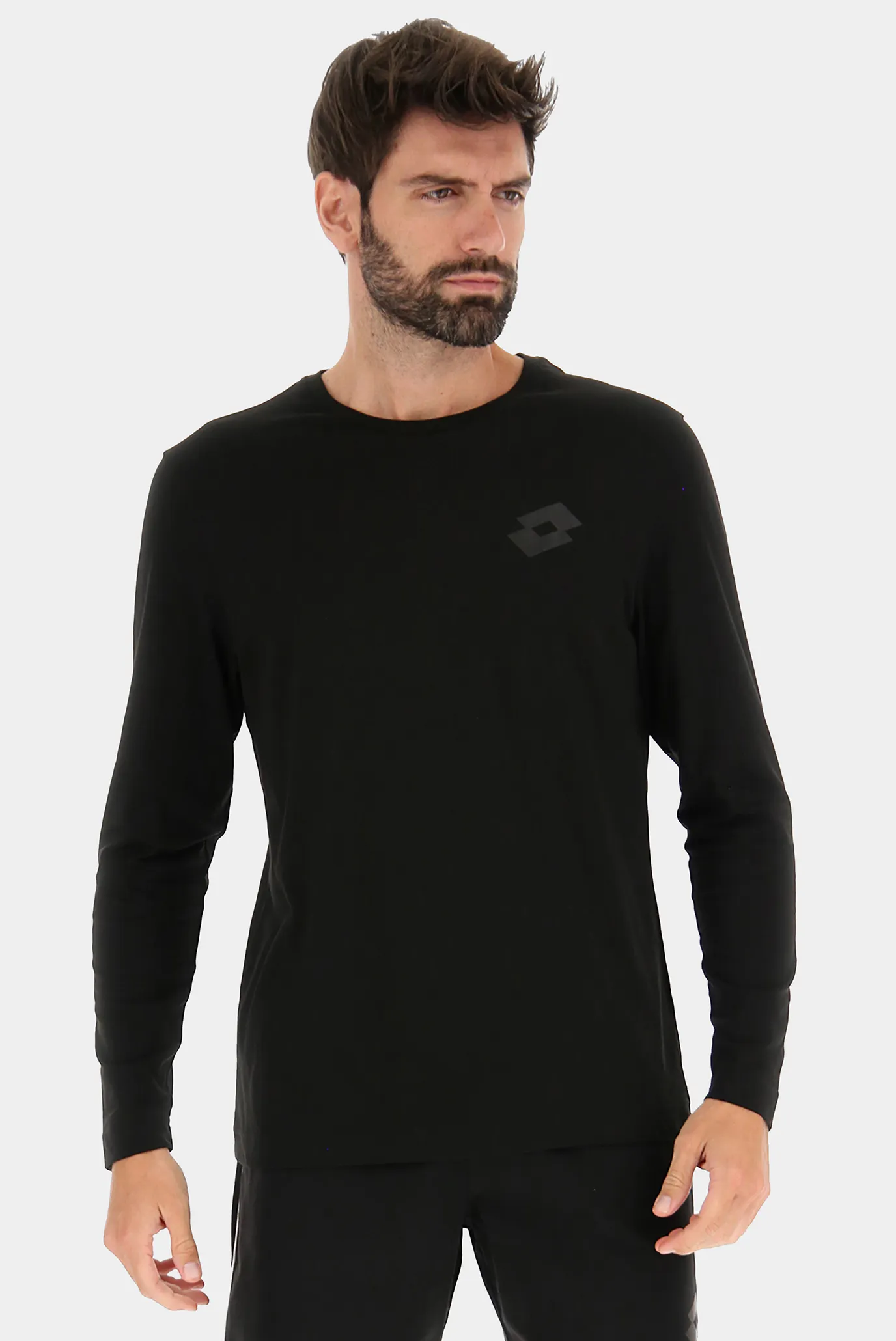 Чоловічий чорний лонгслів MSC TEE LS II Lotto 218916/1CL — MD-Fashion