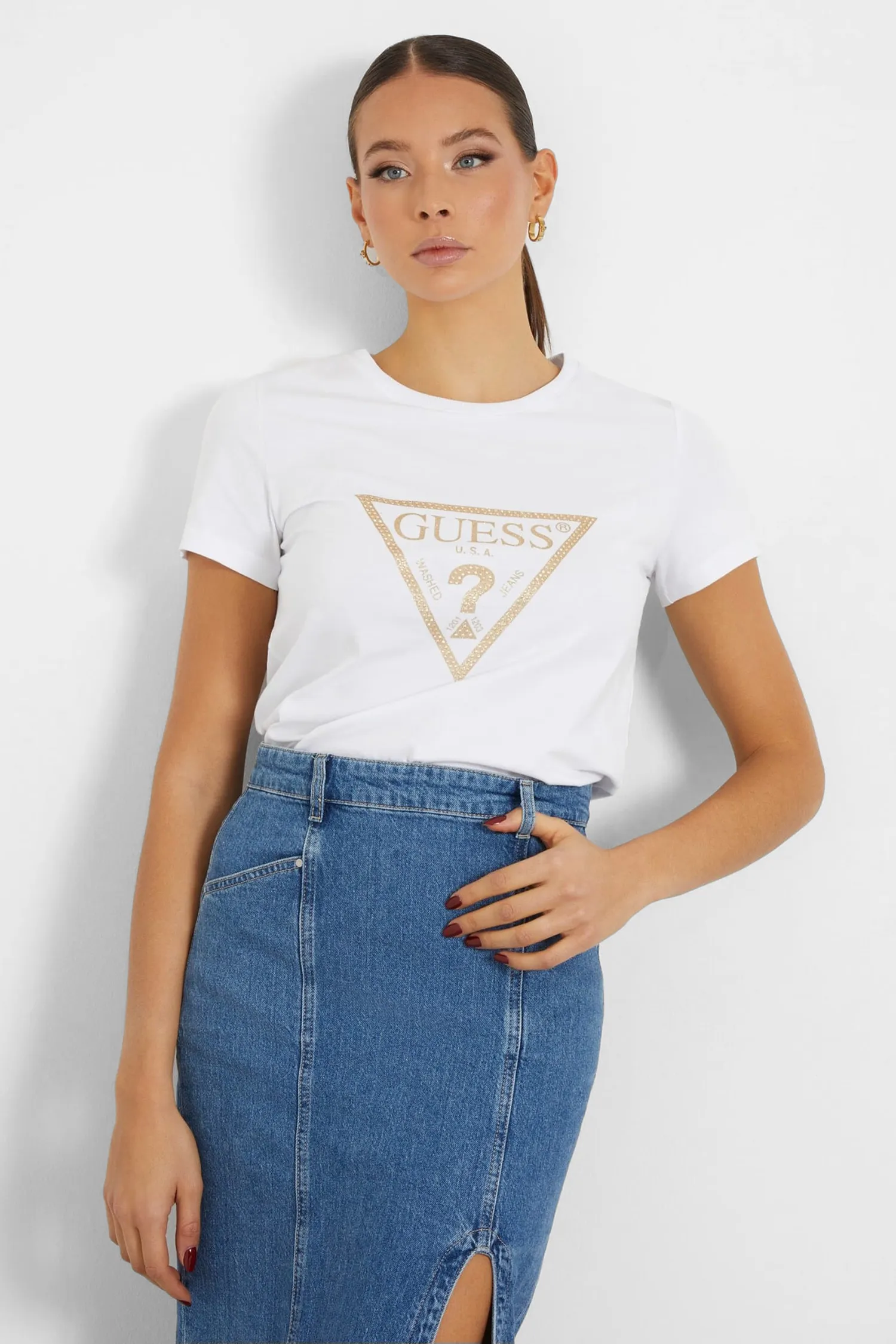 Жіноча біла футболка Guess W4RI69.J1314;G011 — MD-Fashion