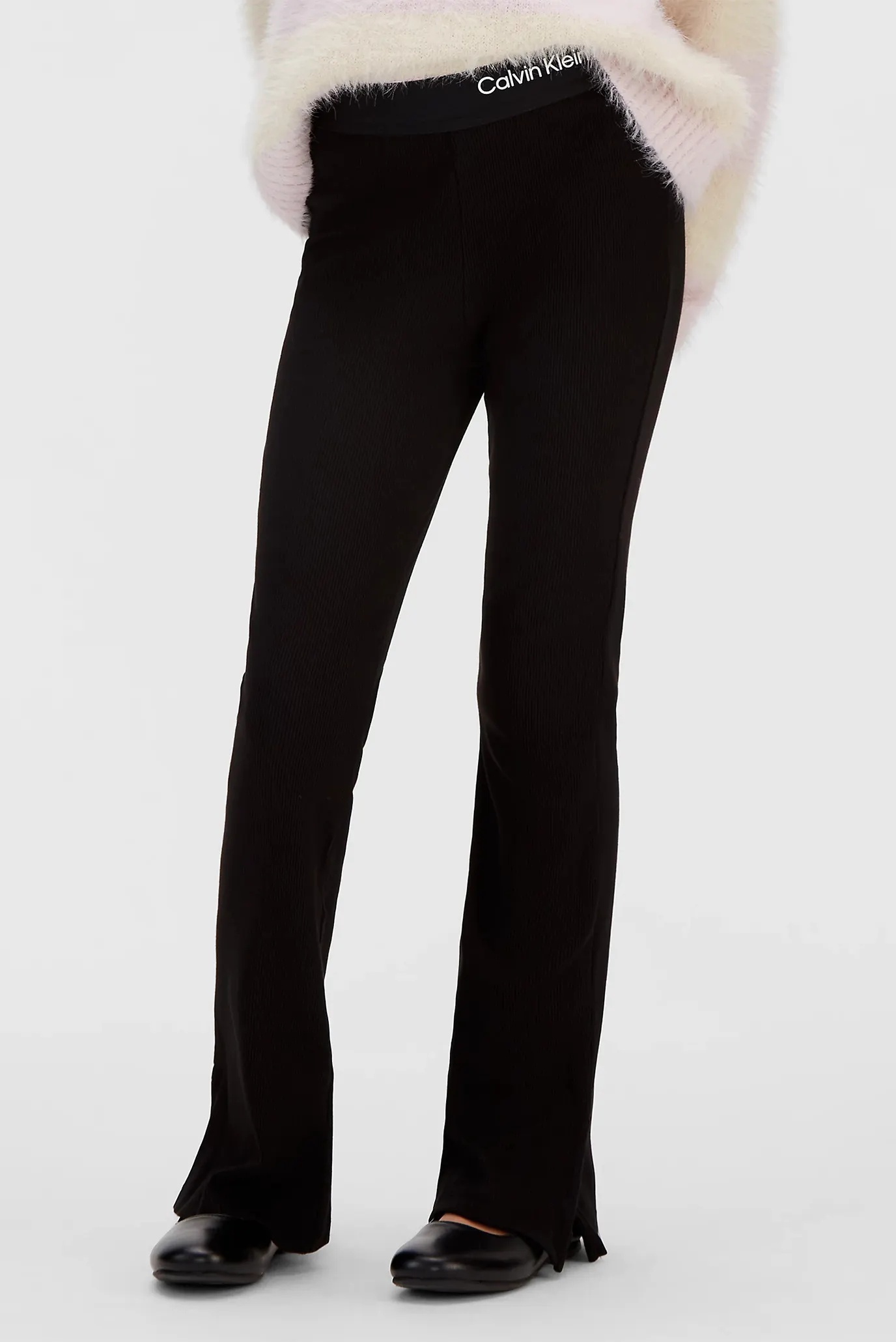 Дитячі чорні брюки RIB FLARE Calvin Klein Kids IG0IG03003 — MD-Fashion