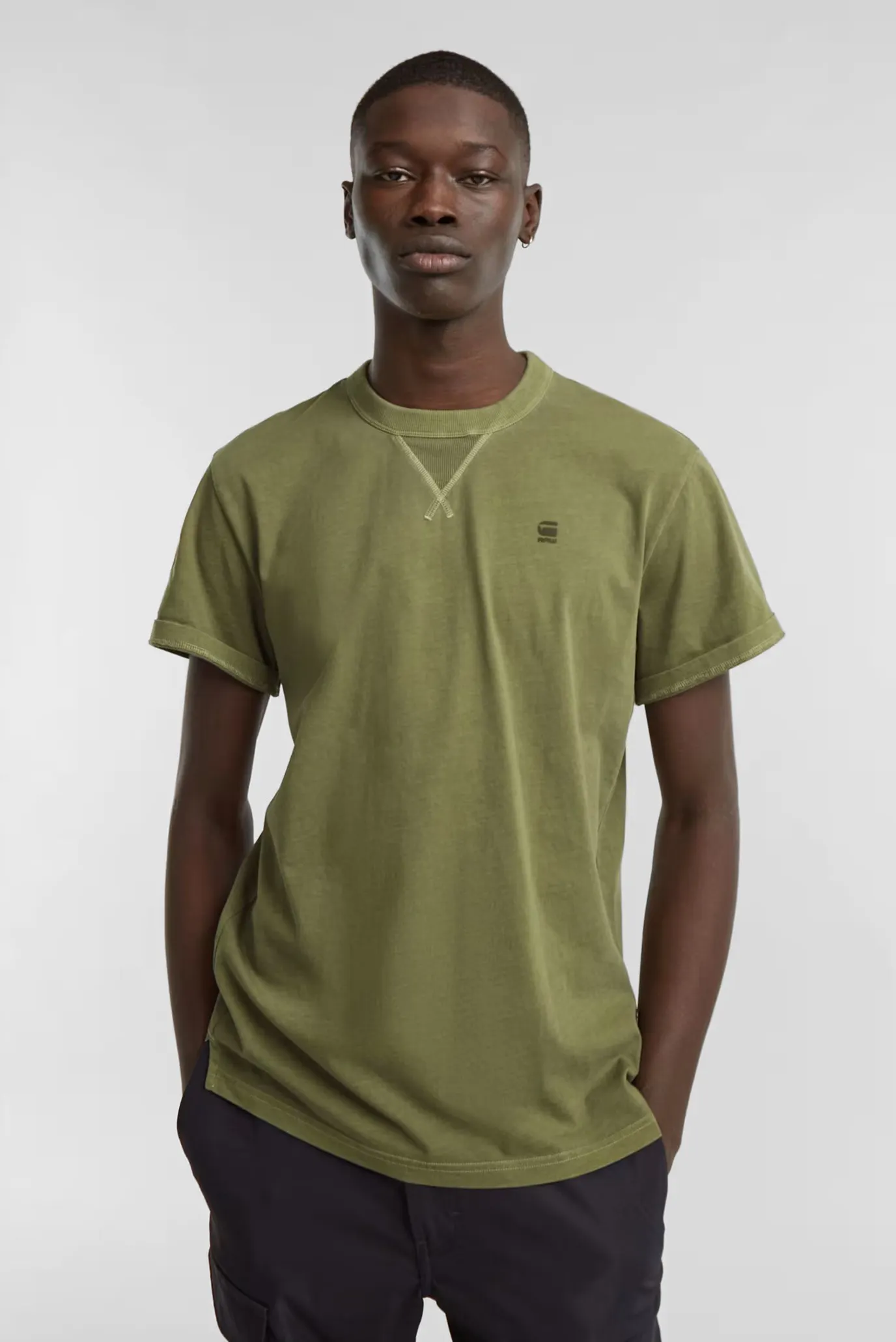 Чоловіча зелена футболка Nifous R T G Star Raw D24449 2653 — Md Fashion