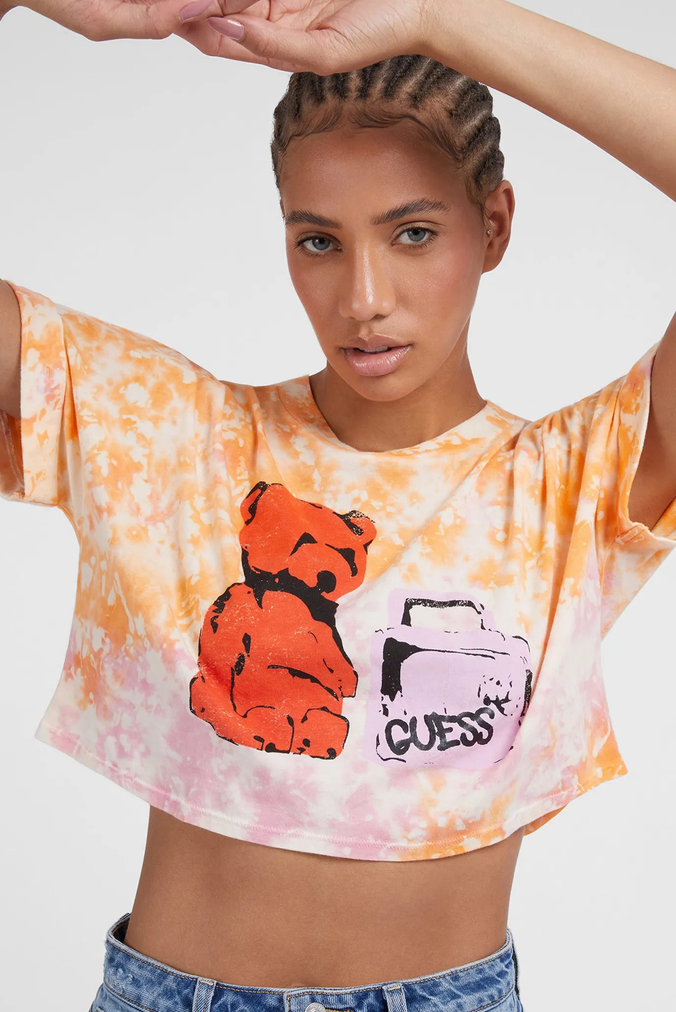 Женский топ TEDDY CROP TEE Guess W3GI62.K9RM4 — MD-Fashion