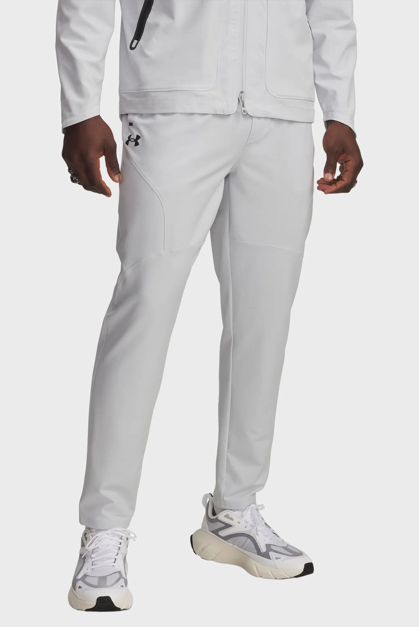 Чоловічі світло-сірі спортивні штани UA Unstoppable Tapered Pants-GRY ...