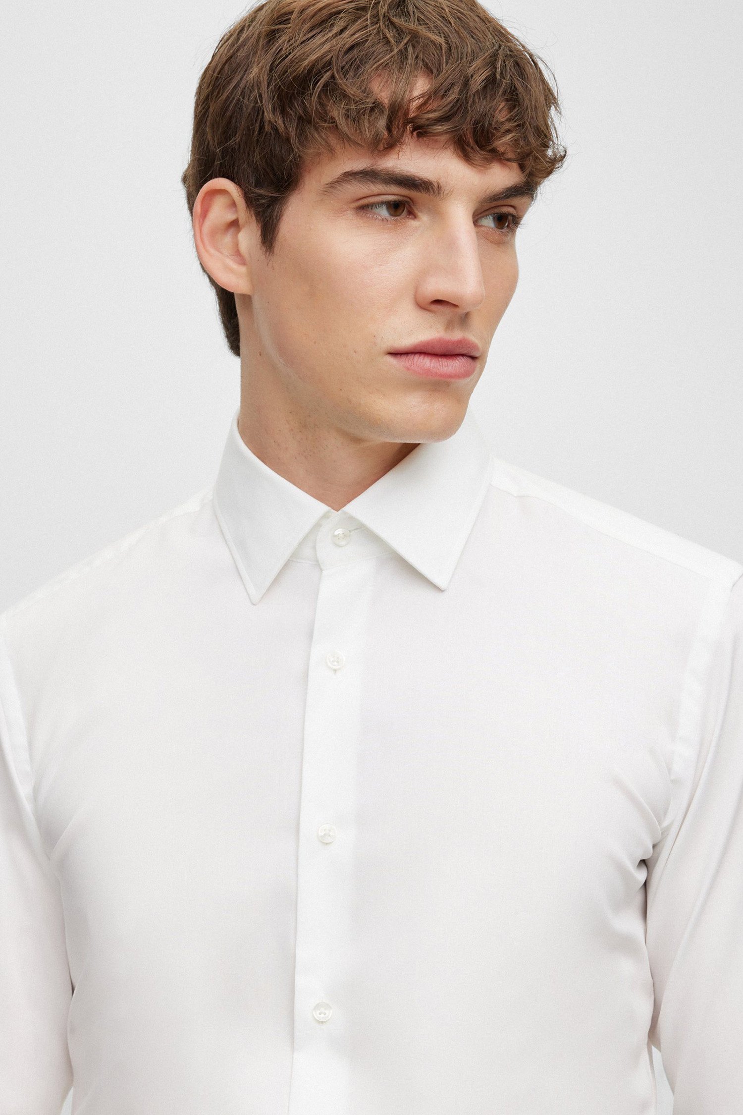 Мужская белая рубашка BOSS 50469345;100 — MD-Fashion