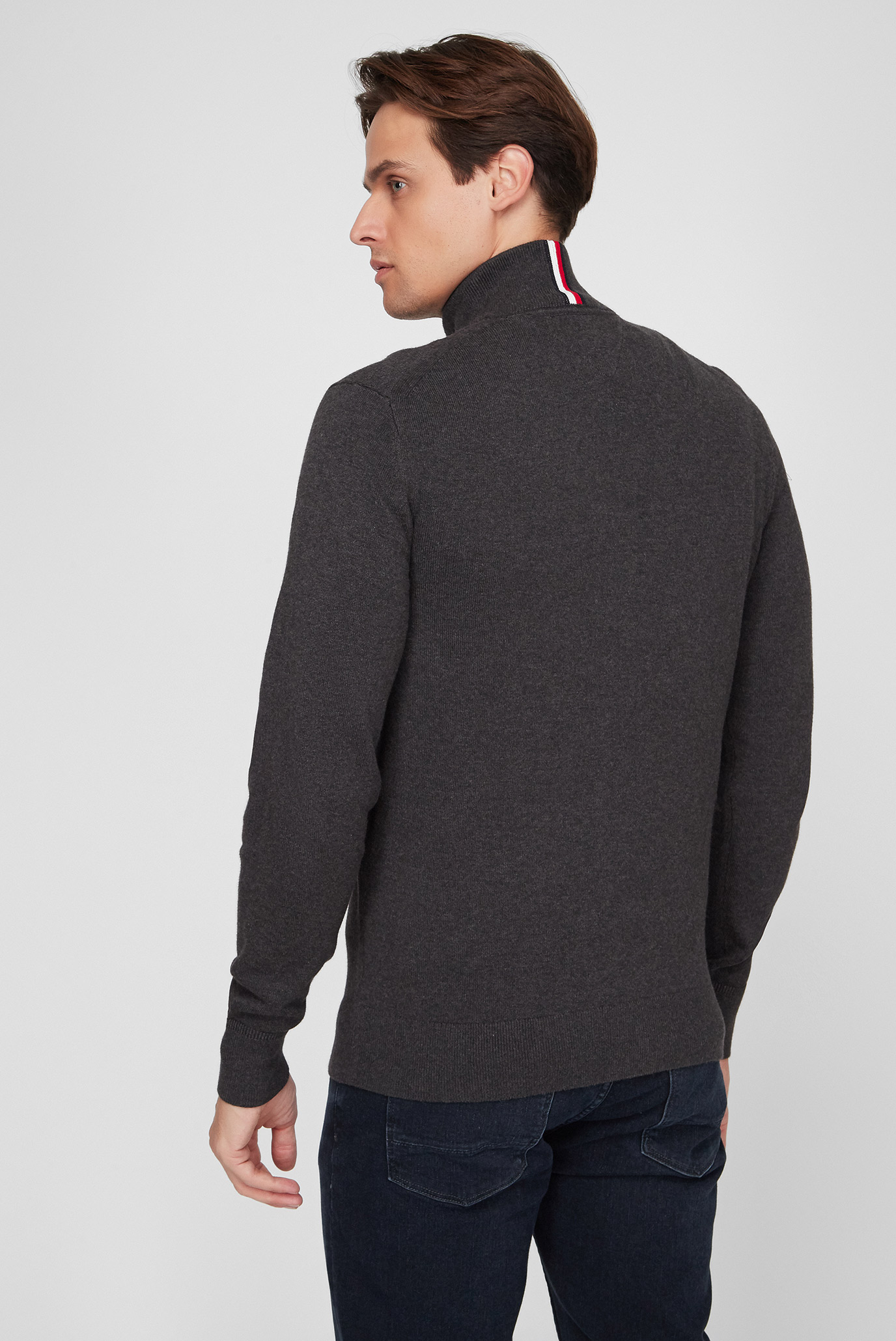 Чоловіча сіра кофта Pima Cotton Cashmere Zip Mock Tommy Hilfiger