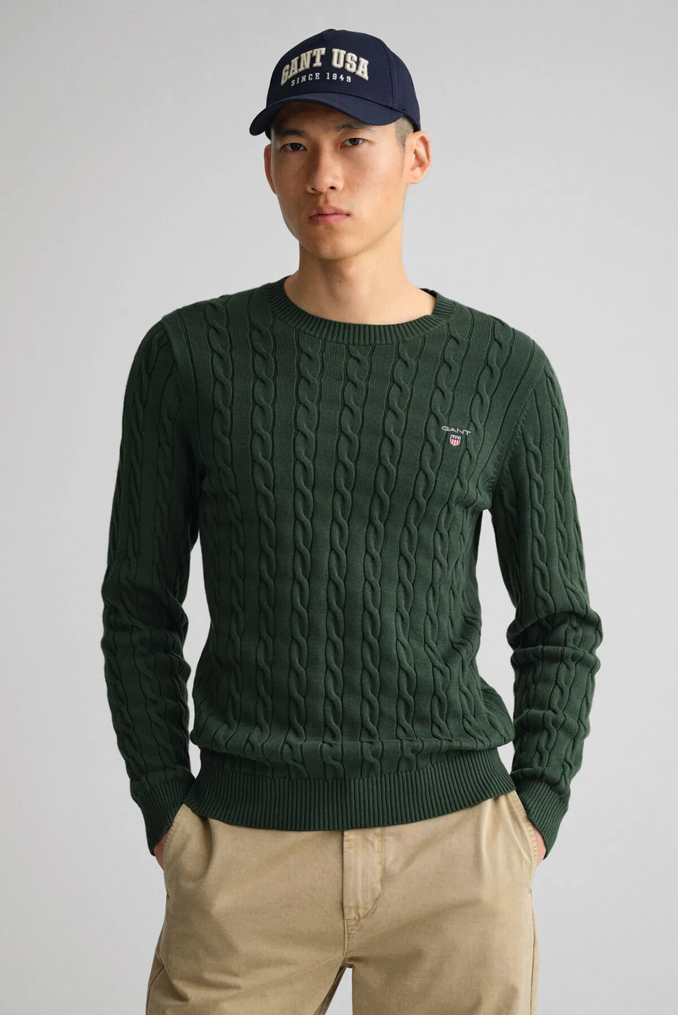 Чоловічий зелений джемпер Gant 8050501 — MD-Fashion