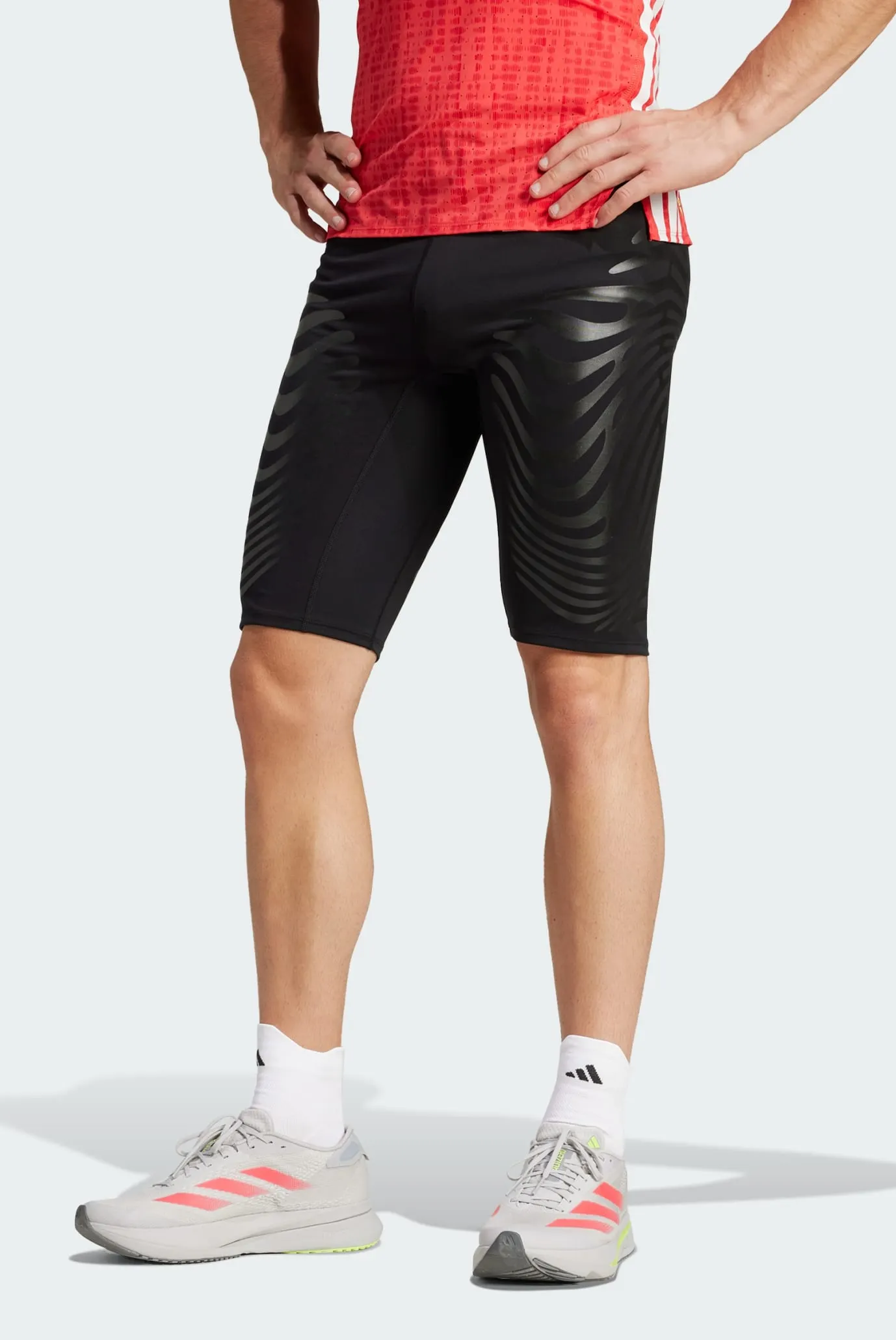 Мужские черные велосипедки с узором Adizero Control Running adidas ...