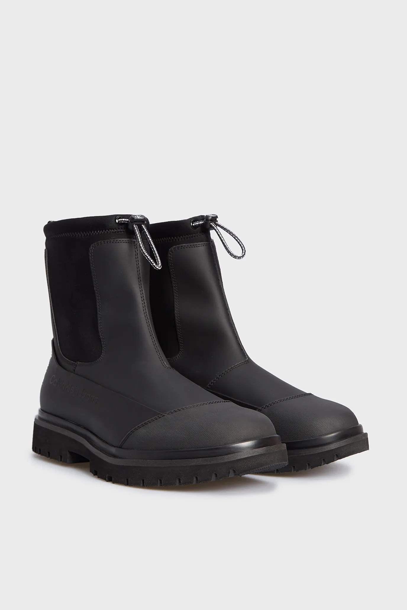 Женские черные кожаные челси CHUNKY COMBAT CHELSEA BOOT RUB Calvin ...