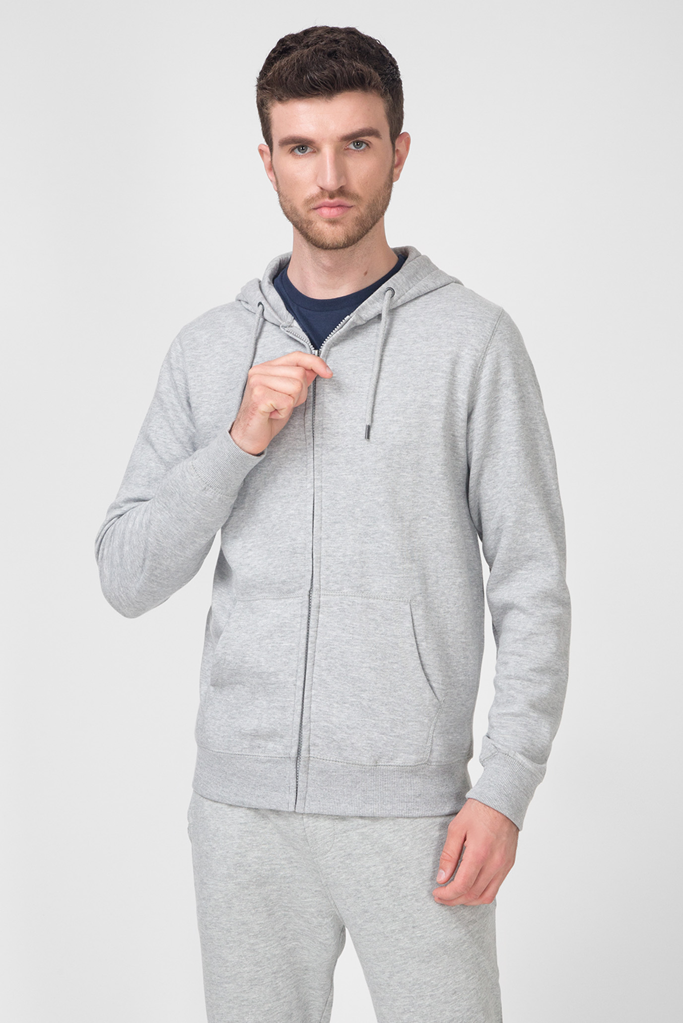 Мужское серое худи Terranova 0042120 — MD-Fashion