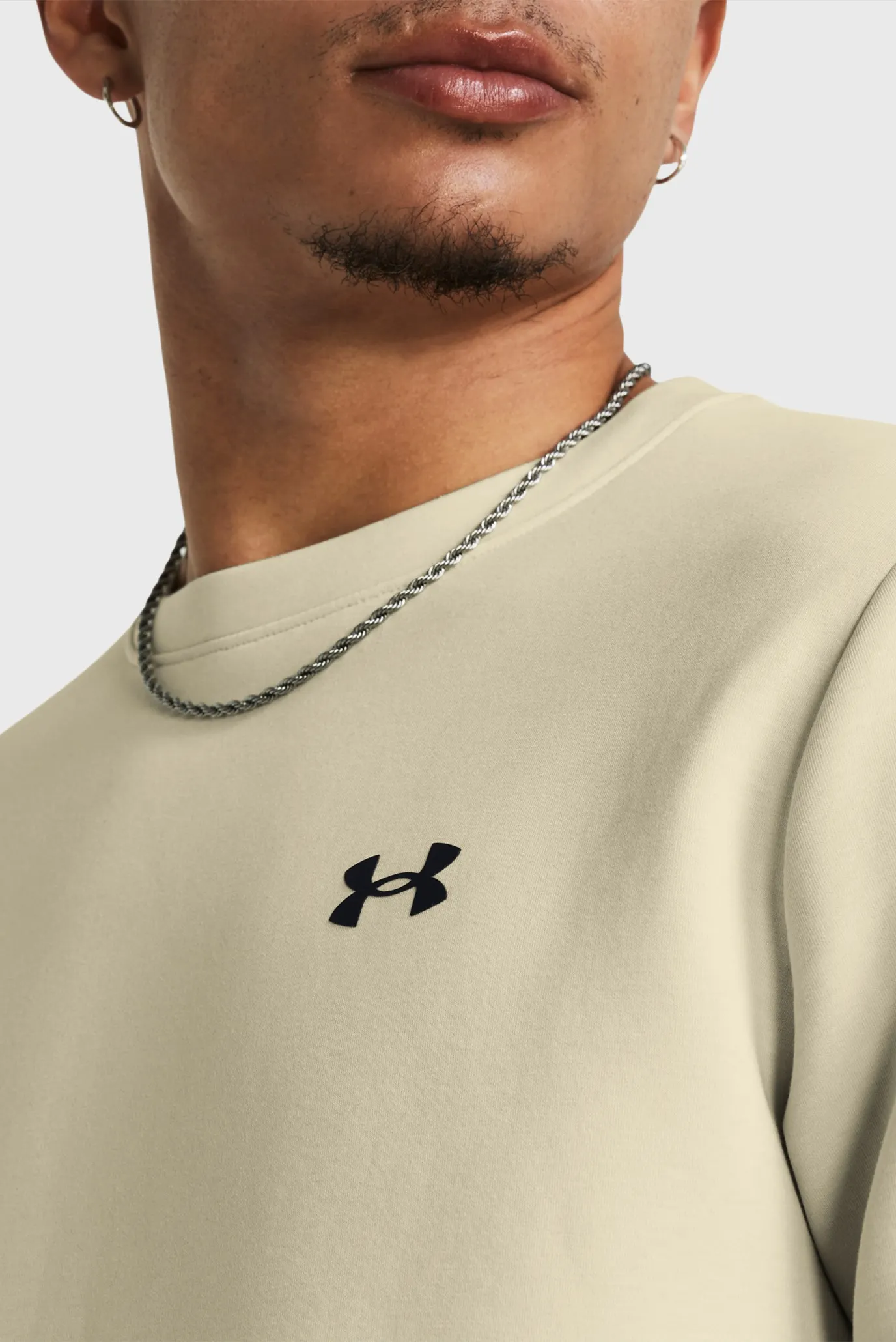 Чоловічий бежевий світшот UA Unstoppable Flc Crew Under Armour 1381688 ...