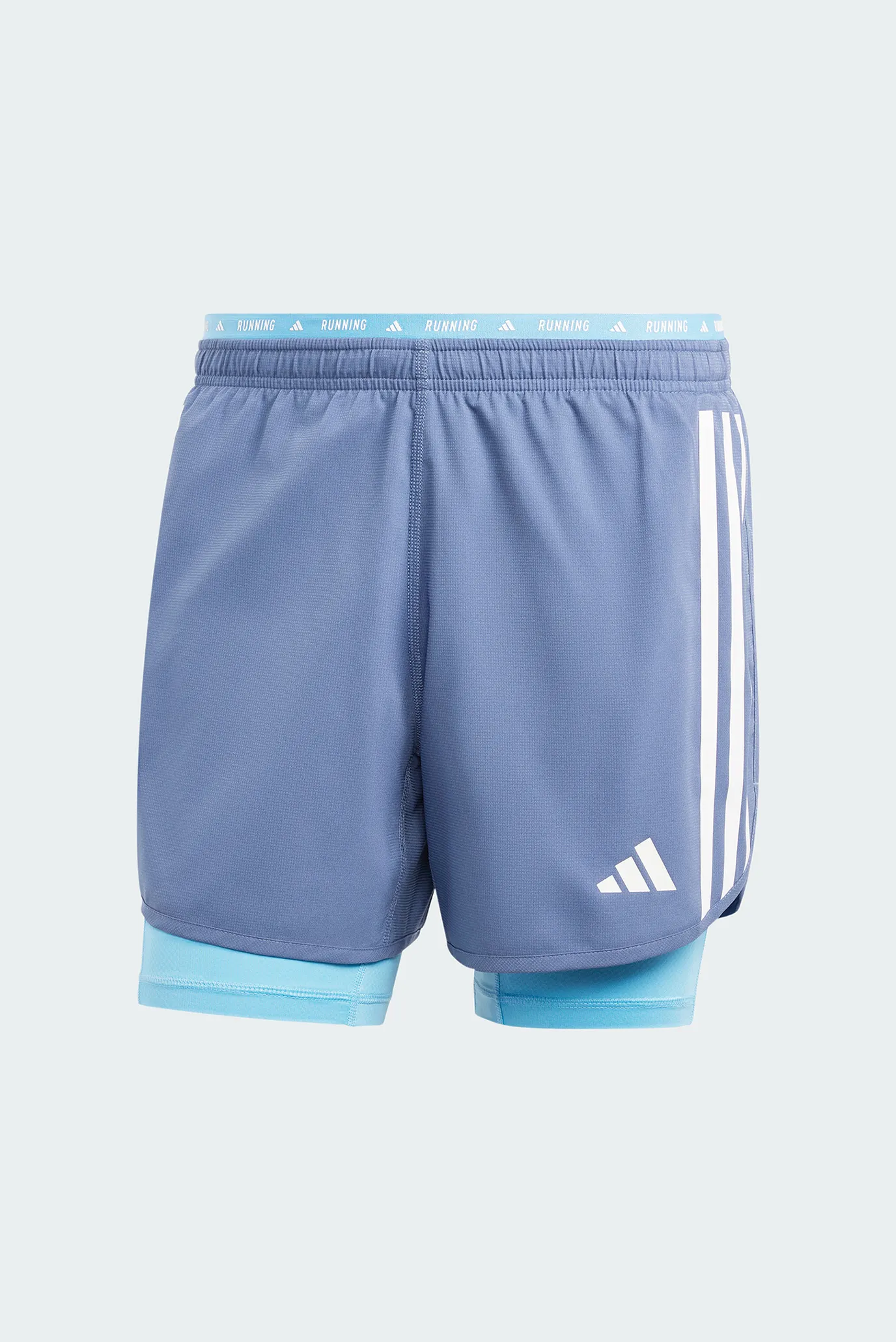 Мужские синие шорты Own The Run 3-Stripes 2-in-1 adidas IK4980 — MD-Fashion