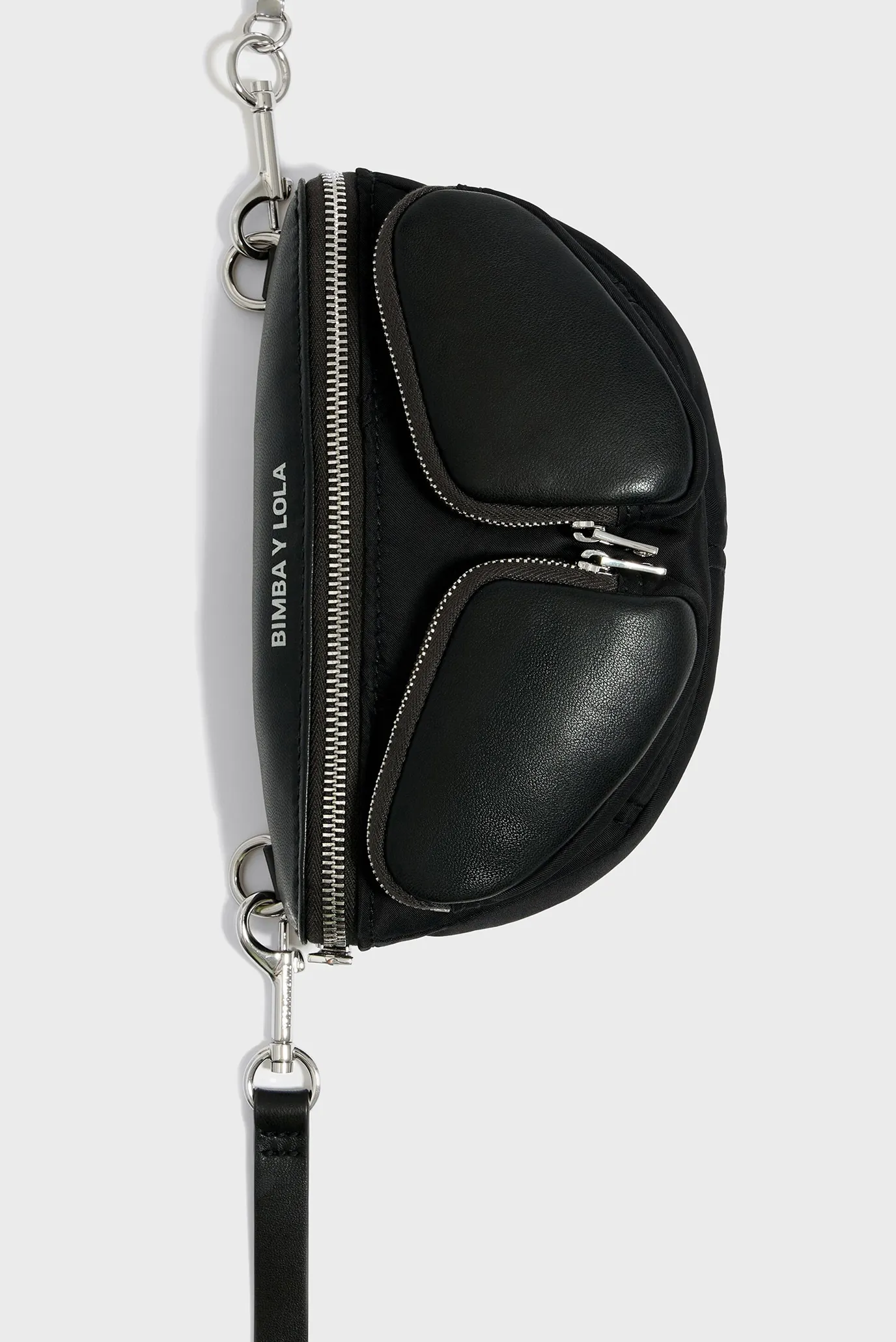 Жіноча чорна шкіряна поясна сумка Bimba Y Lola 231BBAZ5H.T2000 — MD-Fashion