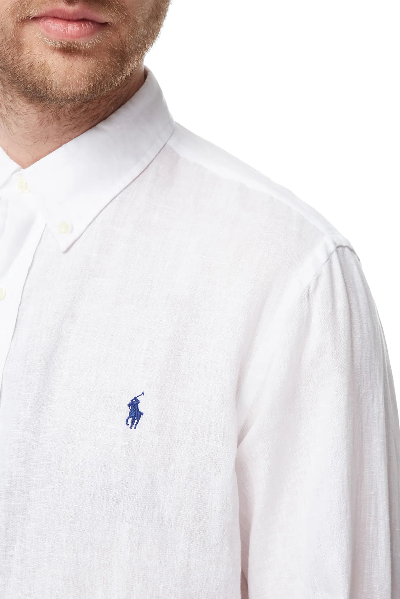 Чоловіча біла льняна сорочка Polo Ralph Lauren 710794141005 — MD-Fashion