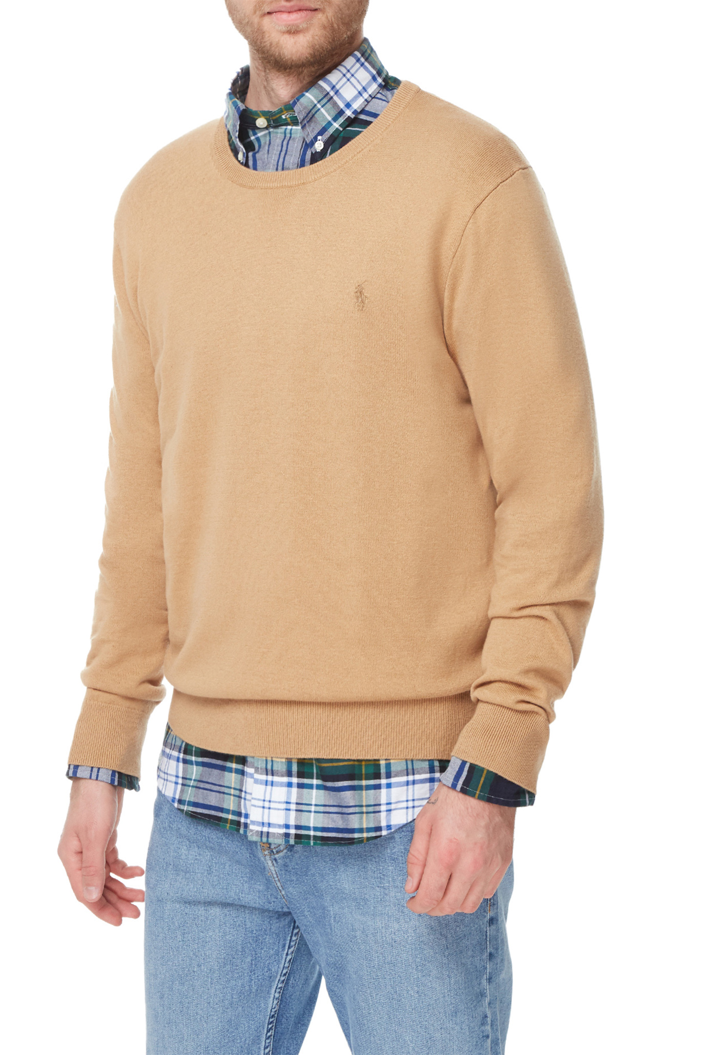 Мужской бежевый джемпер Polo Ralph Lauren 710866549008 — MD-Fashion