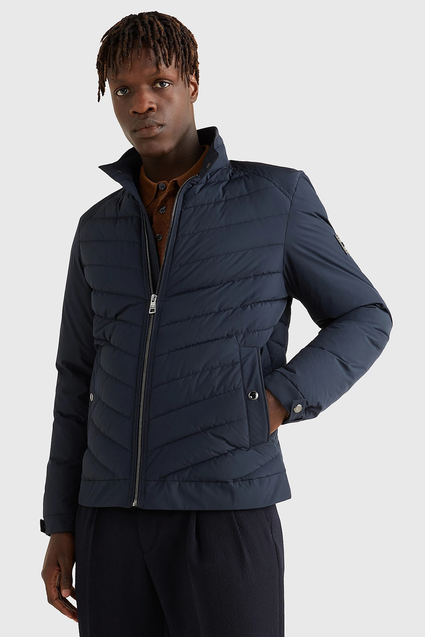 Мужская темно-синяя куртка DRESSED CASUAL CAFE RACER Tommy Hilfiger ...