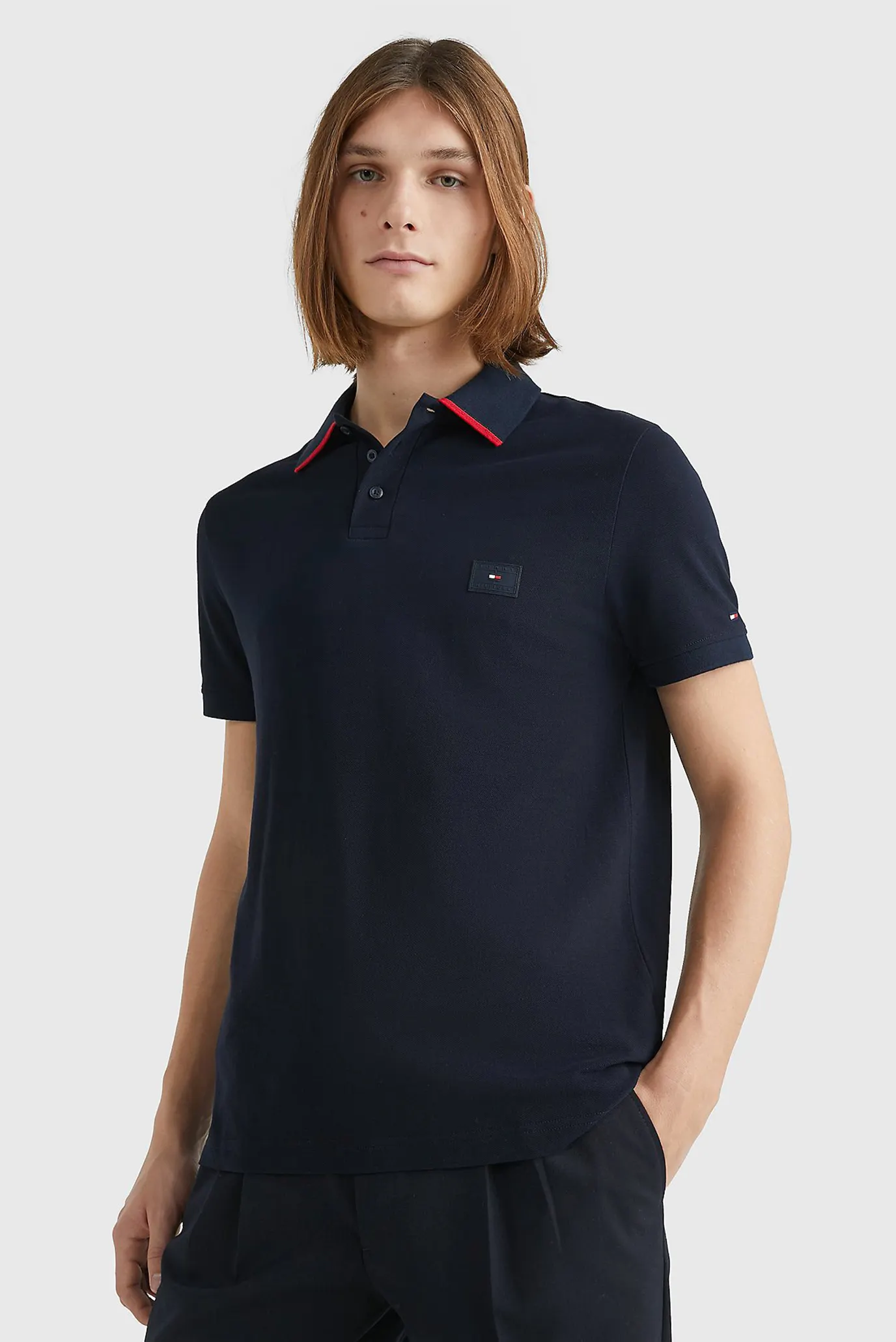 Чоловіче темно-синє поло UNDER COLLAR REG POLO Tommy Hilfiger ...