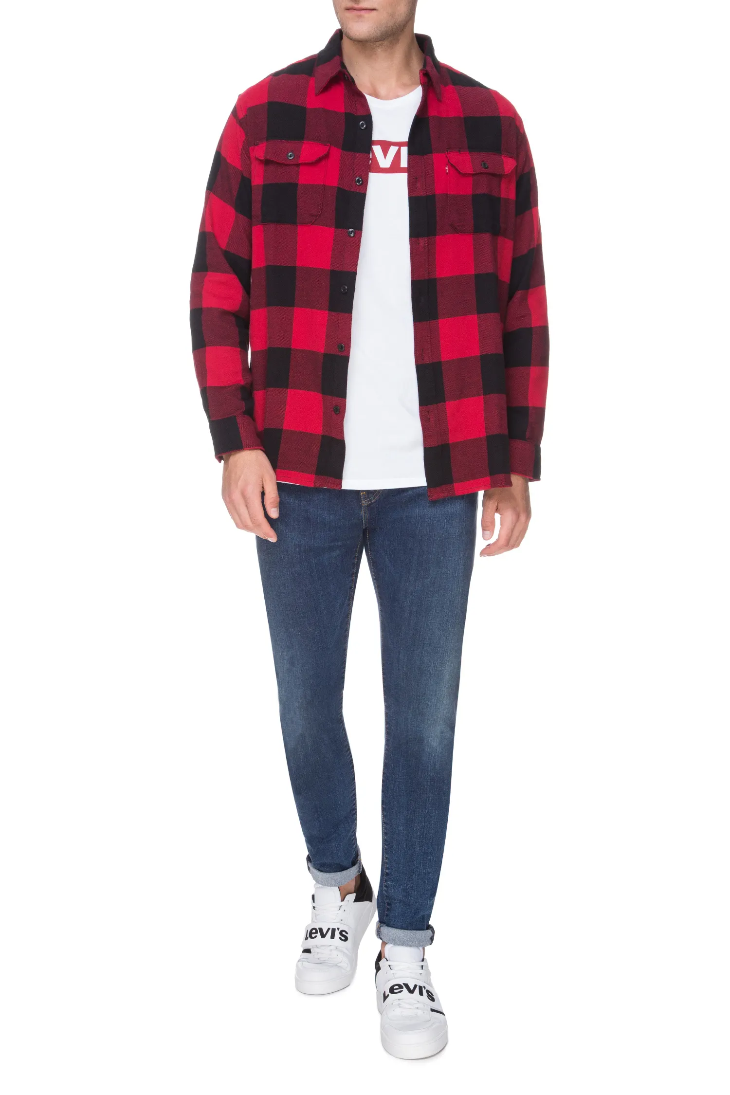 Чоловіча червона картата сорочка Levi’s® 19573;0096 — MD-Fashion