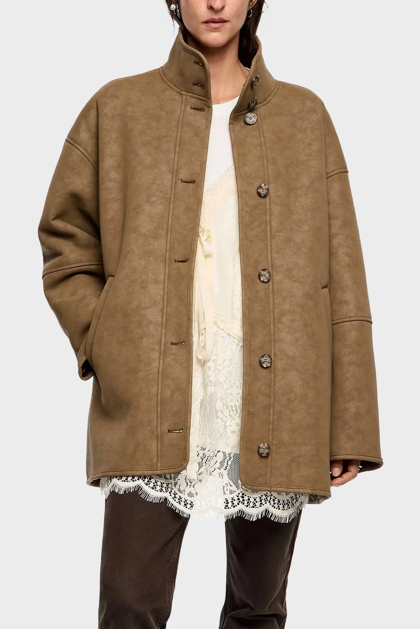 Женская коричневая дубленка Bimba Y Lola 252BR0488.10541 — MD-Fashion